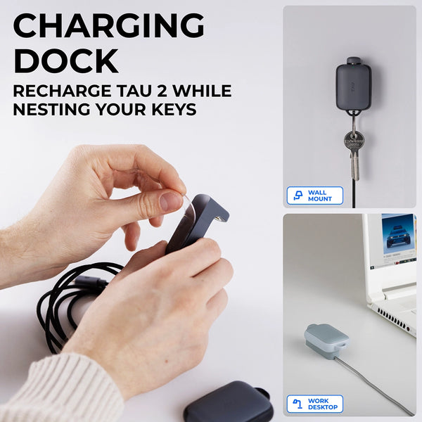 Rolling Square TAU 2 Emergency keyring power bank Smaller than AirPods Pro Universally compatible 2000mAh Magnetic Charging Dock QR Lost Mode Digital ID Sherr subscription included